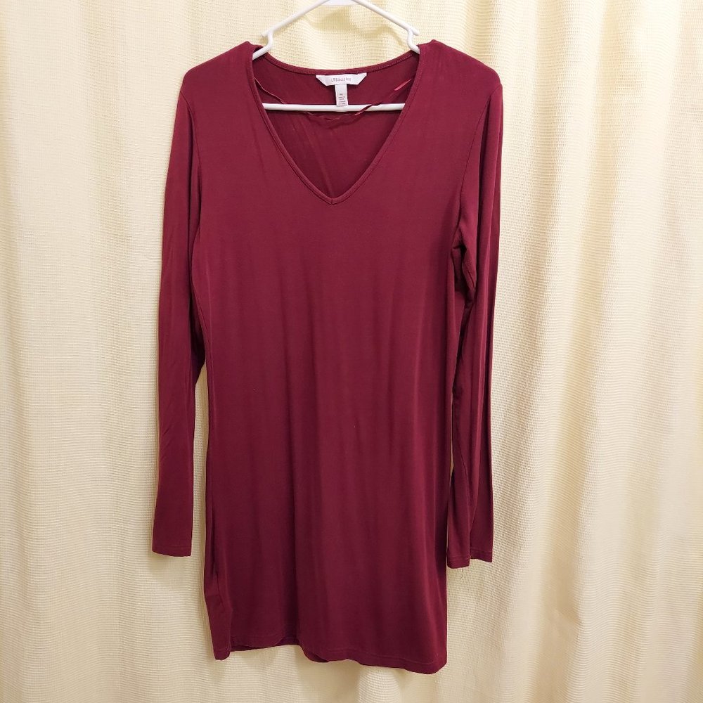 Lts Basics Long Sleeve Midi Dress - Gem